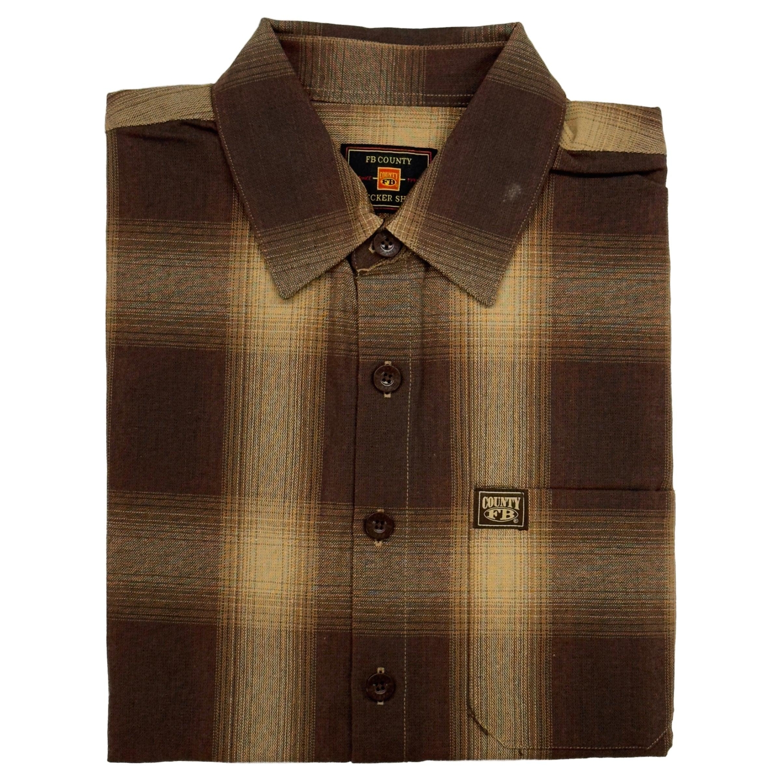 FB County Short Sleeve Checker Flannel Shirt | eBay