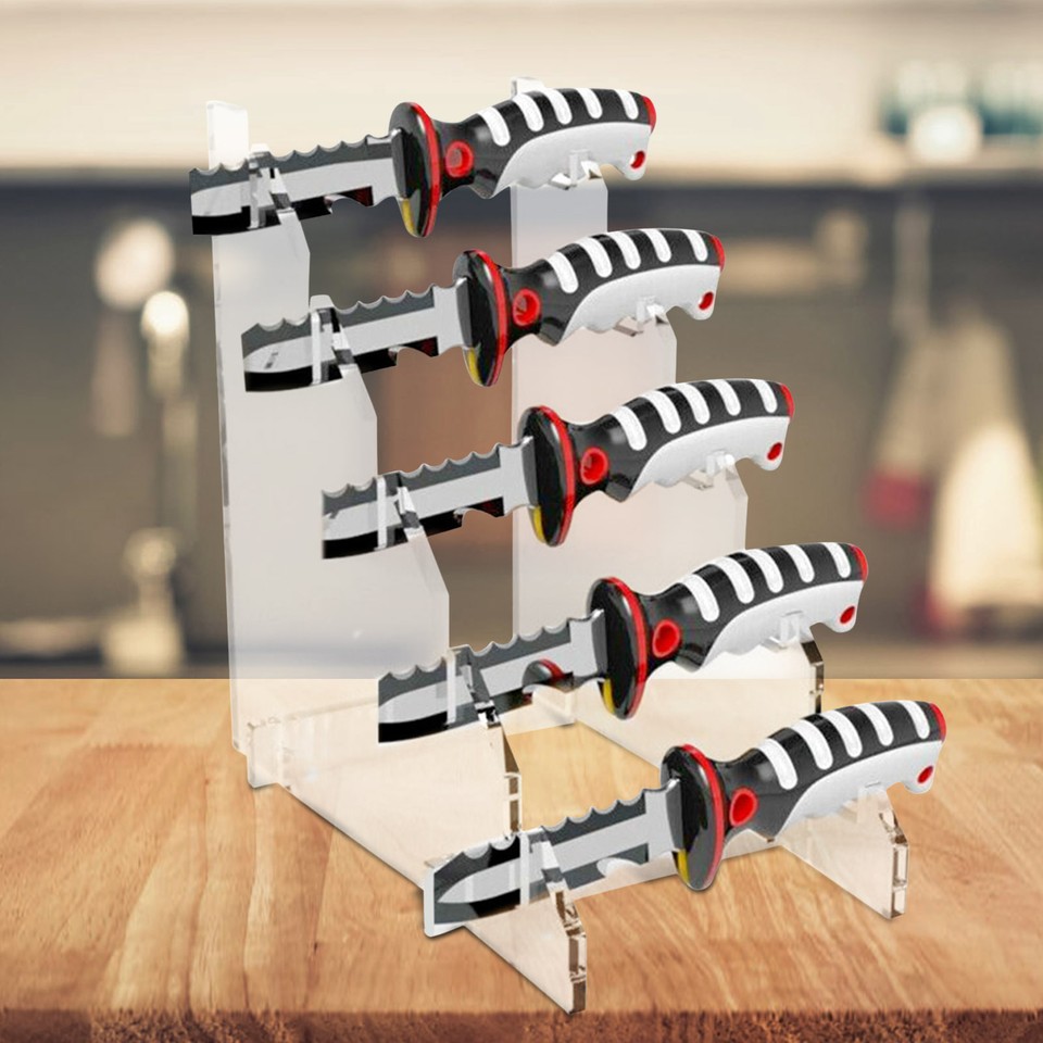 Acrylic Clear Knife Display Rack Knife Stand For 5 Small to Medium ...