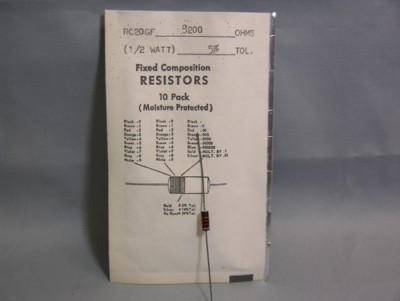 10 Vintage 8.2K,16K,18K, 30K 5% 1/2W Carbon Comp. Resistors Your Choice ...