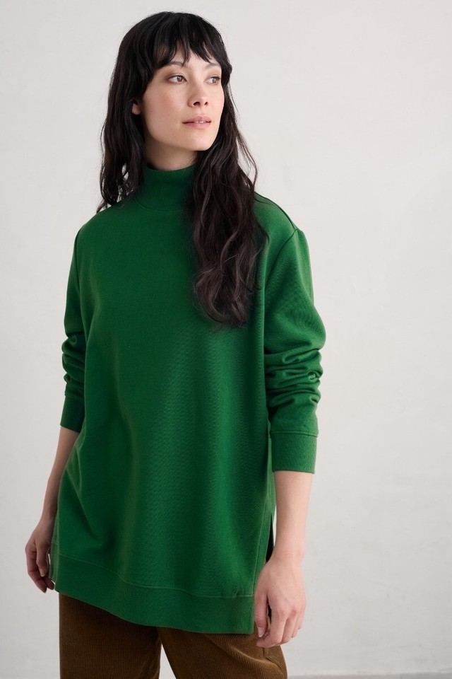 Seasalt Women's Sweatshirt - green Bremble Organic Cotton Turtleneck ...