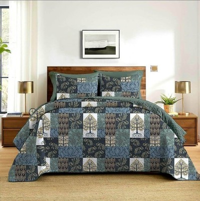 Tree of Life Patchwork Quilted Bedspread Coverlet Set (3Pcs) | eBay ...