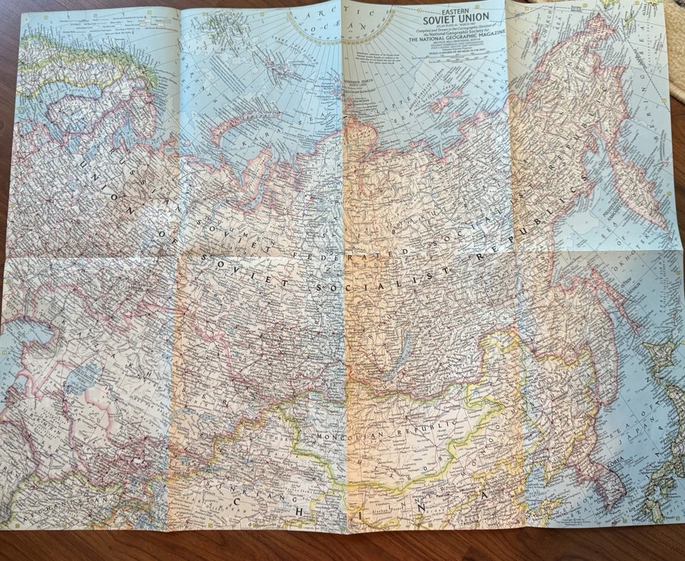 VINTAGE 1967 NATIONAL GEOGRAPHIC RUSSIA SIBERIA EASTERN SOVIET UNION MAP 24 | eBay