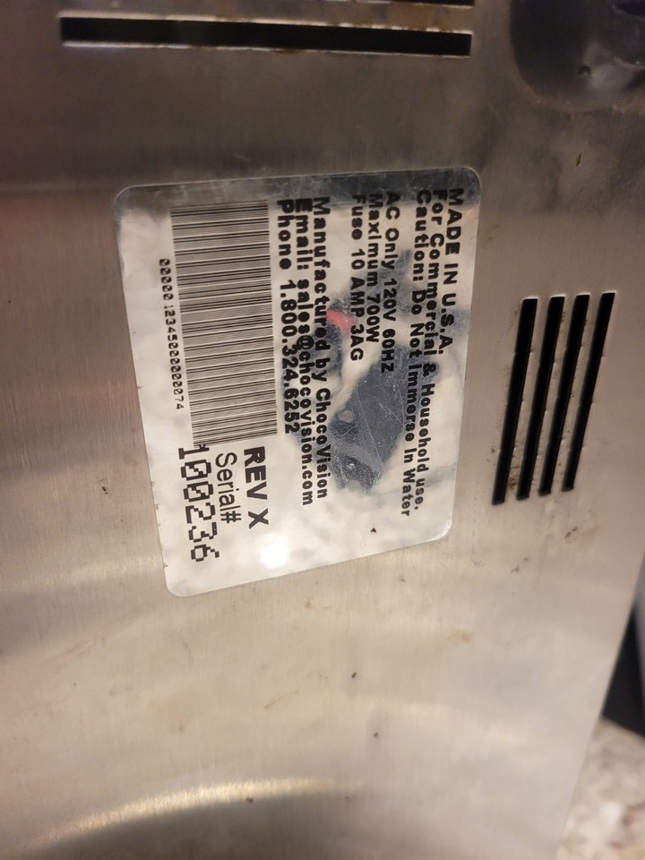 ChocoVision Revolation X Chocolate Tempering Machine 10 LB Capacity ...