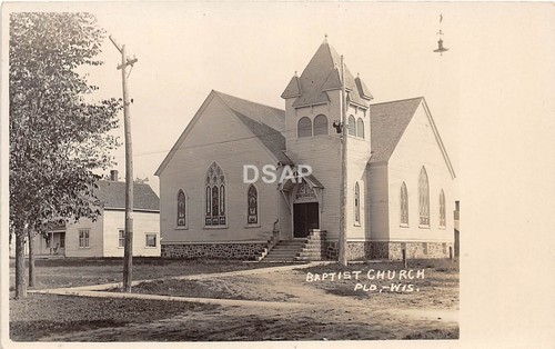 A55/ Plainfield Wisconsin Wi Postcard Photo RPPC c1910 Baptist Church ...