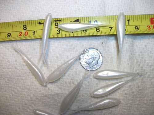 100-1 1/2" crappie panfish-soft minnow grub-scent-jig-split tail-fluke ...