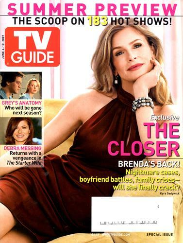 COLLECTIBLE TV GUIDE - THE CLOSER - KYRA SEDGWICK - 2 COLLECTOR COVER ...
