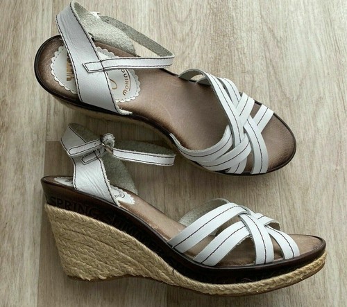 YUTES by MOHINO echt LEDER Sandaletten Keilabsatz Wedges weiß Größe 41 ...