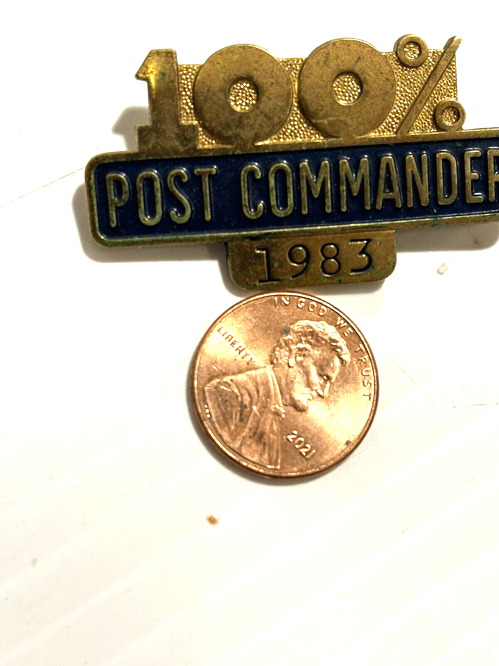 Vintage 100% Post Commander 1983 Pin American Legion Pinback - old | eBay