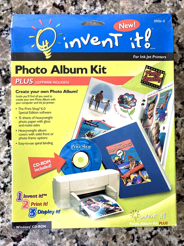INVENT IT! Photo Album Kit for Ink Jet Printers PLUS Software CD-ROM ...