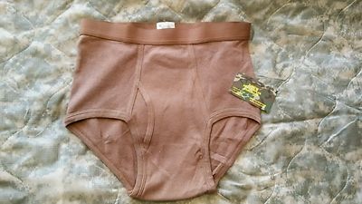 ~BVD MENS BRIEFS~MILITARY ISSUE SIZE 32 THREE (3) PACK~ARMY BROWN COLOR ...
