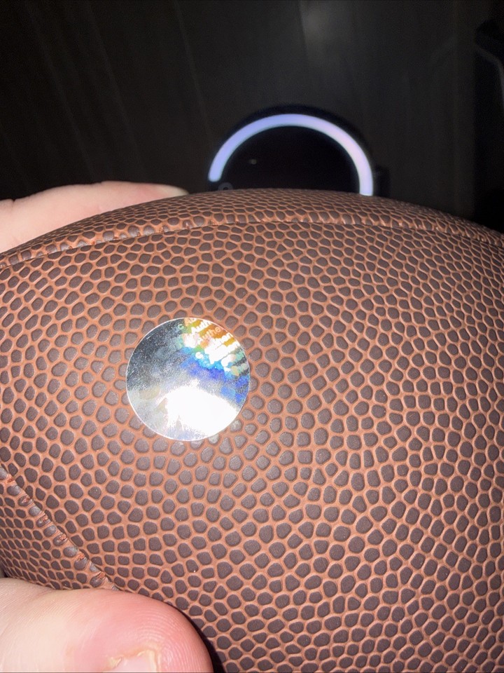 Barry Sanders Autographed Football Detroit Lions with Schwartz Sticker ...