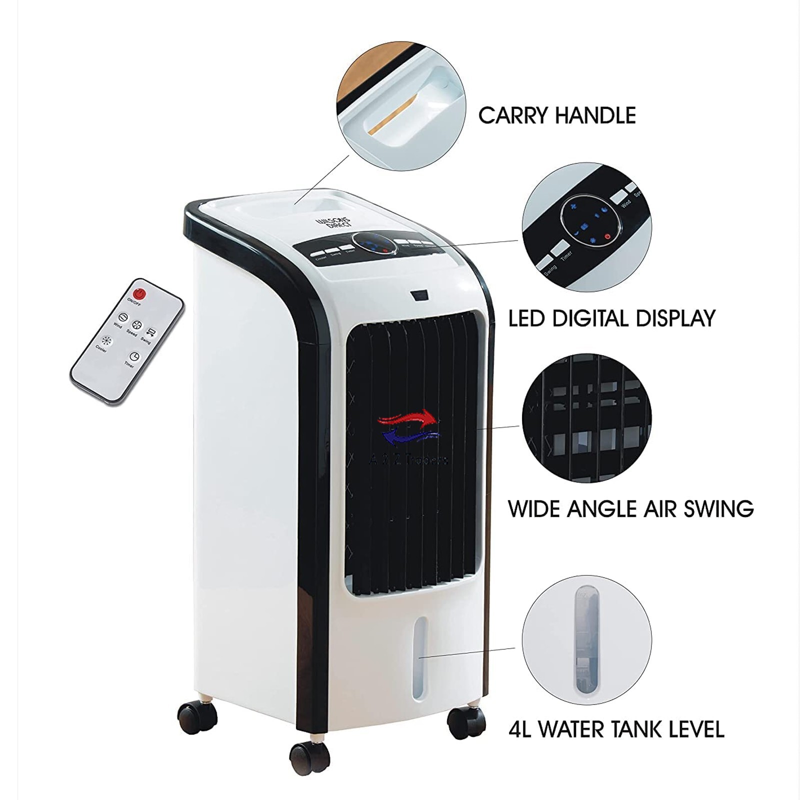 4L Portable Cooler Air Conditioning Unit Fan Evaporative Humidifier ...