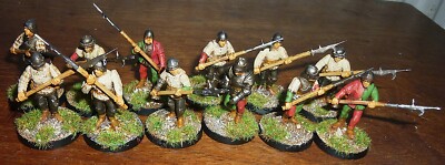 12 x 28mm scale Perry Plastic WoTR Billmen painted | eBay UK