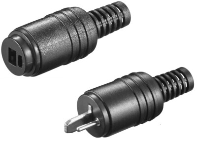 Pair of 2 Pin Din Male & Female HiFi Loud Speaker Cable Plugs Screw ...
