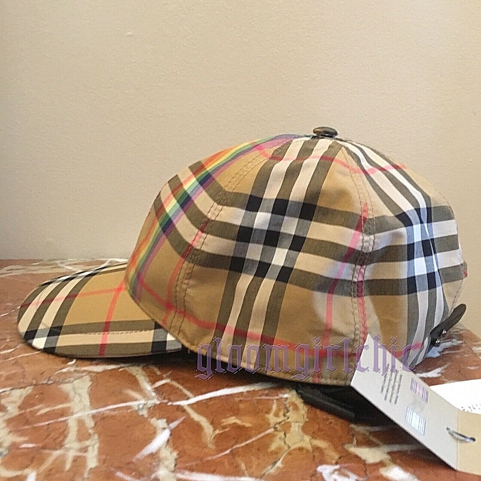 BURBERRY Vintage Nova Check RAINBOW Baseball cap in M/L SOLD OUT LAST ...