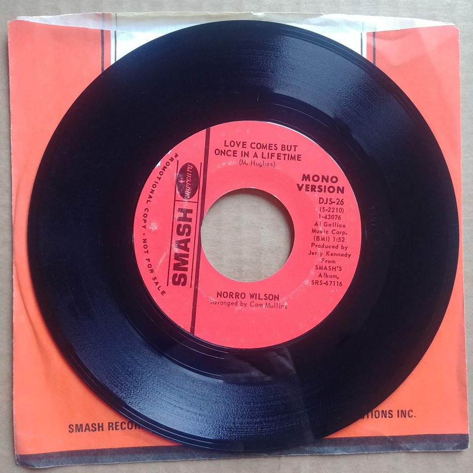 NORRO WILSON Love Comes But Once In A Lifetime PROMO 45 7" COUNTRY ...