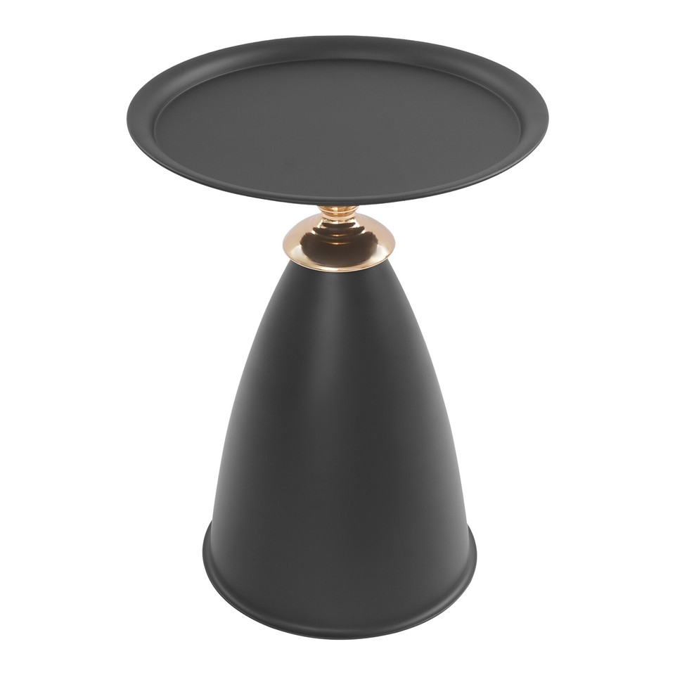 Black Small Round Side Table Side Table for Small Spaces, Modern Couch ...