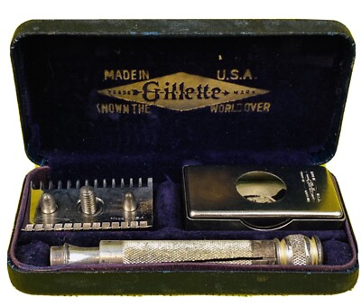 Vintage Gillette Razor Kit Original Case Blades Made In The USA | eBay