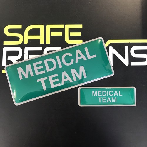Encapsulated MEDICAL TEAM reflective badge 250mm SET Ambulance | eBay