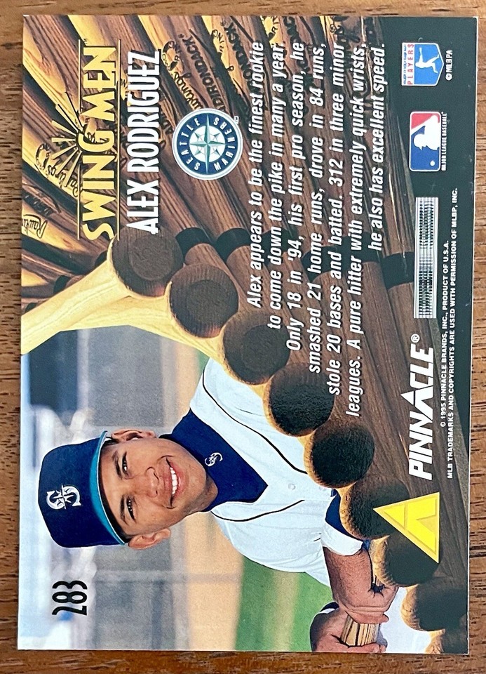 Alex Rodriguez 1995 Pinnacle Swing Men RC #283 Baseball Card | Seattle ...