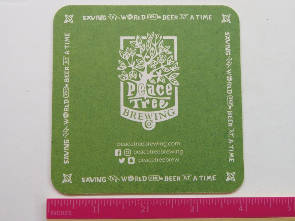 Beer Coaster ~ PEACE TREE Brewing Co ~ 10 Years Celebration ~ Knoxville ...