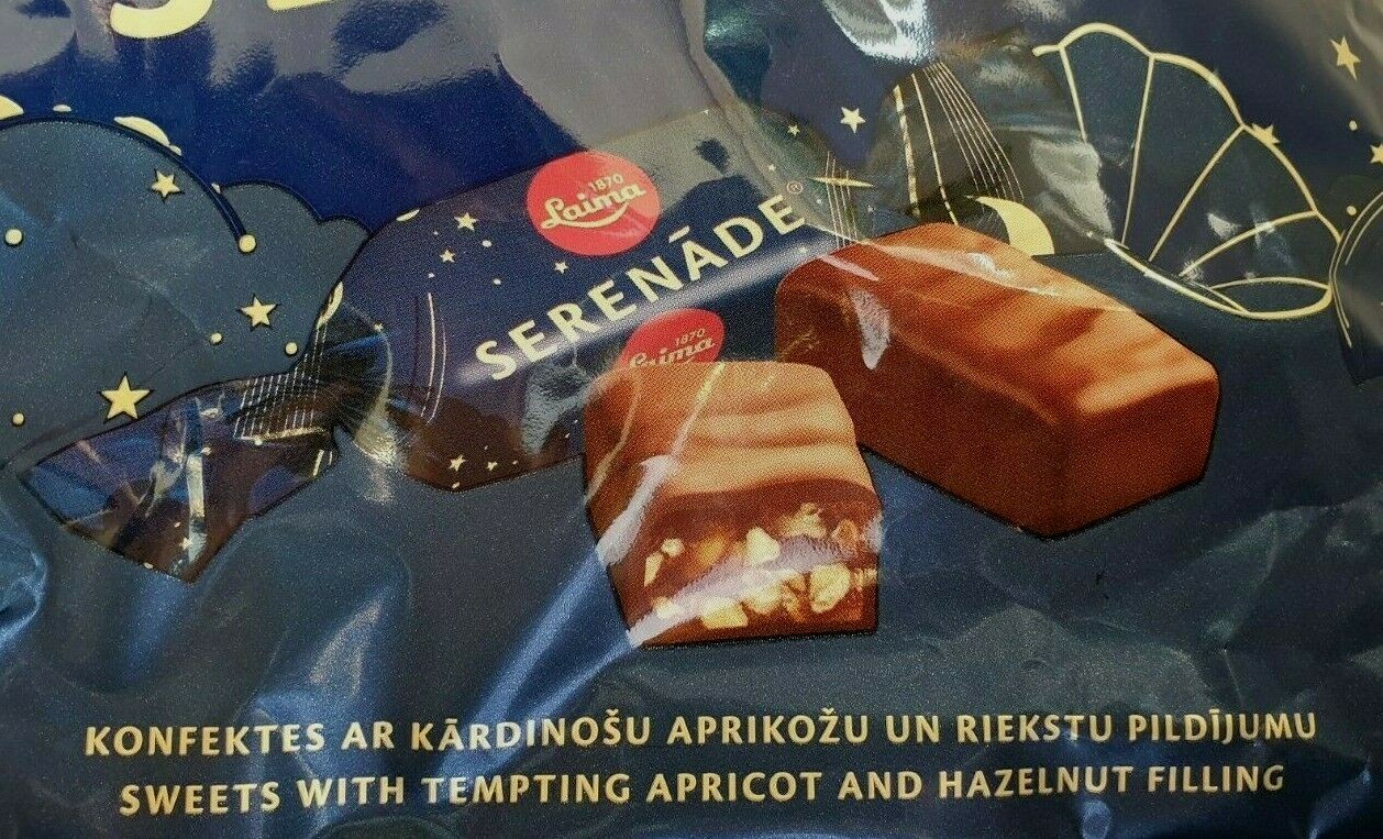 Laima Latvian Chocolate sweets Serenade with apricot & hazelnut filling ...