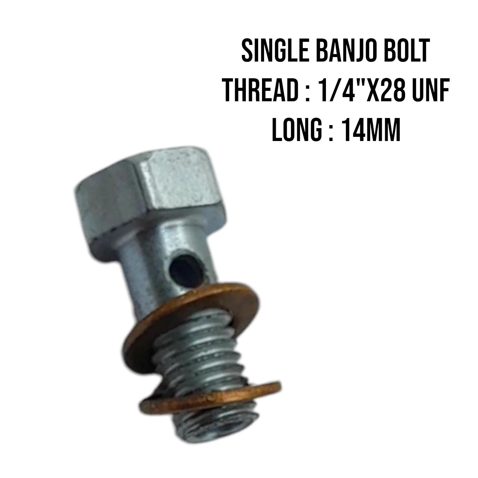 1/4"UNF/14mm LONG SGL STAINLESS STEEL BANJO BRAKE BOAT WITH COPPER ...