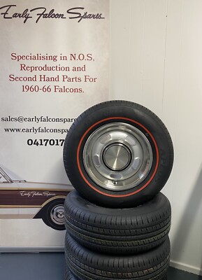 New Complete Ford Falcon Set Four 5 Slot Rims XW XY GT HO GTHO 14 X 6 ...