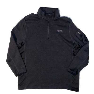 NRA National Rifle Association Men's Black Fleece Lined 1/4 Zip Jacket ...