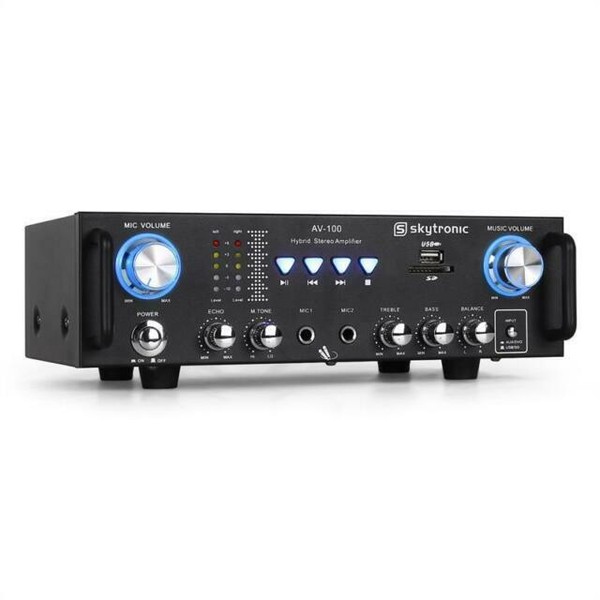 Skytronic 103.208 Av-100 HIFI Karaoke Amplifier 100w RMS SD USB Mp3 for ...
