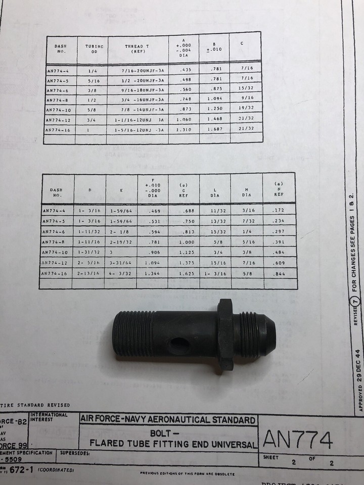 AN774-8 Fluid Passage Union, 1/2”, Steel | eBay
