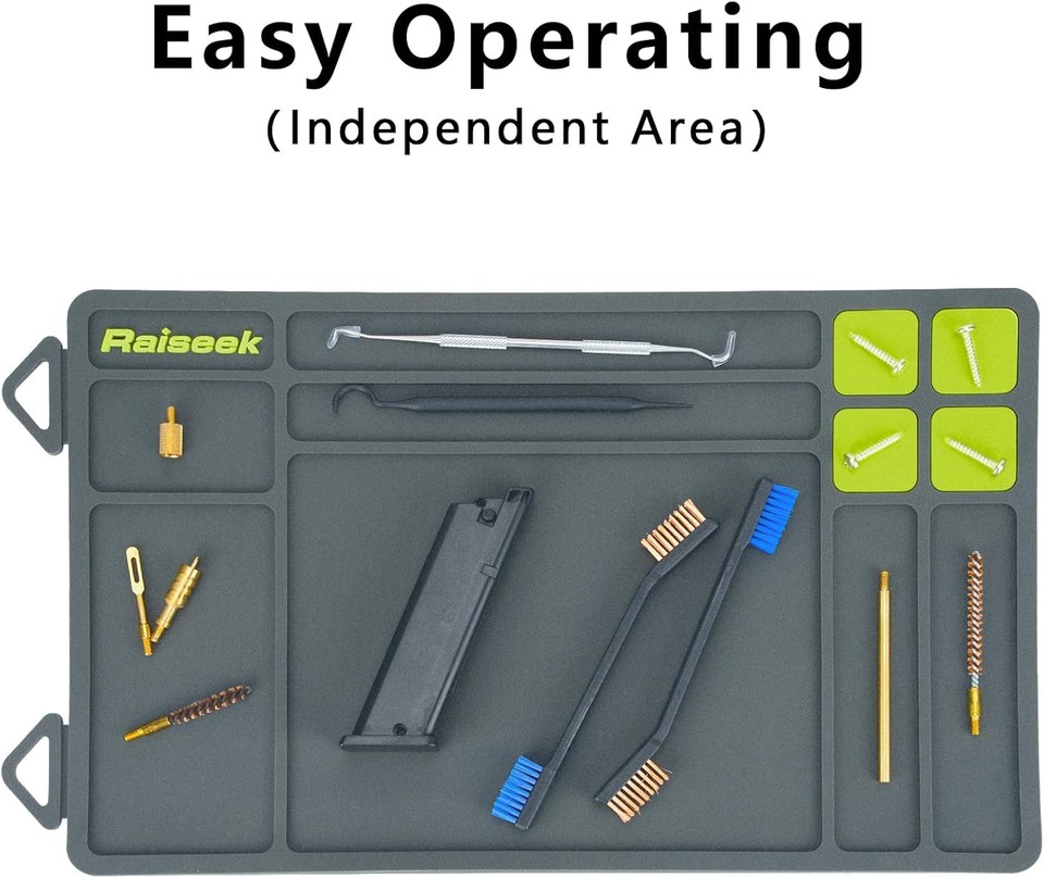 Raiseek Gun Cleaning Mat, Anti-Slip Rubberized Pistol Mat ,Magnetic ...