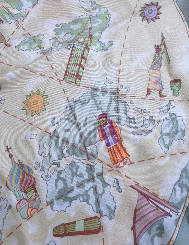 Hermès Scarf Carre 90 Silk Mint Yellow Dot Brand | eBay