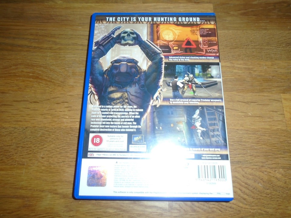 Sony Playstation 2 Game PAL - Predator: Concrete Jungle - Complete ...