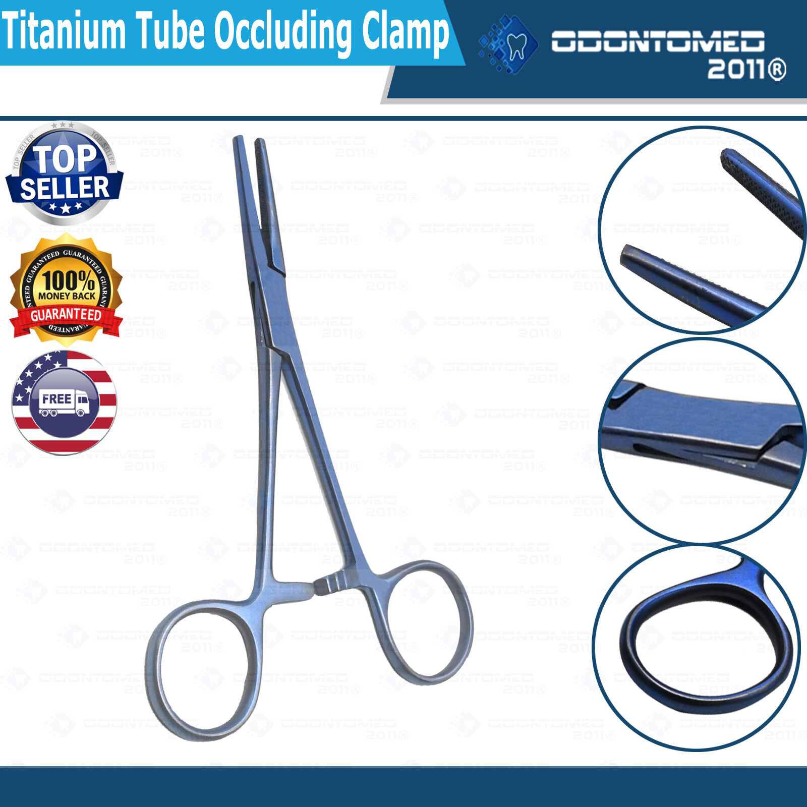 Titanium Tube Occluding Clamp Forceps 6" Serrated Surgical Instruments ...