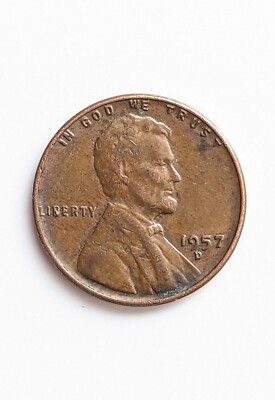 1957 WHEAT PENNY WITH DEFECT ON LETTER B | eBay