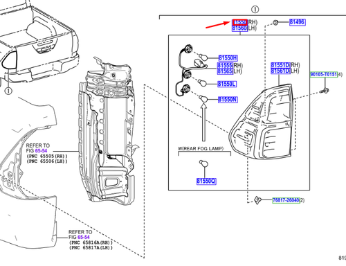Feu arrière droit TOYOTA HILUX MK8 815500K281 NEUF ORIGINE | eBay