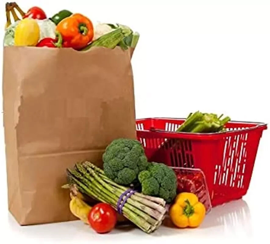 Large Paper Grocery Bags, 12X7X17 Kraft Brown Heavy Duty Barrel 57 Lbs ...