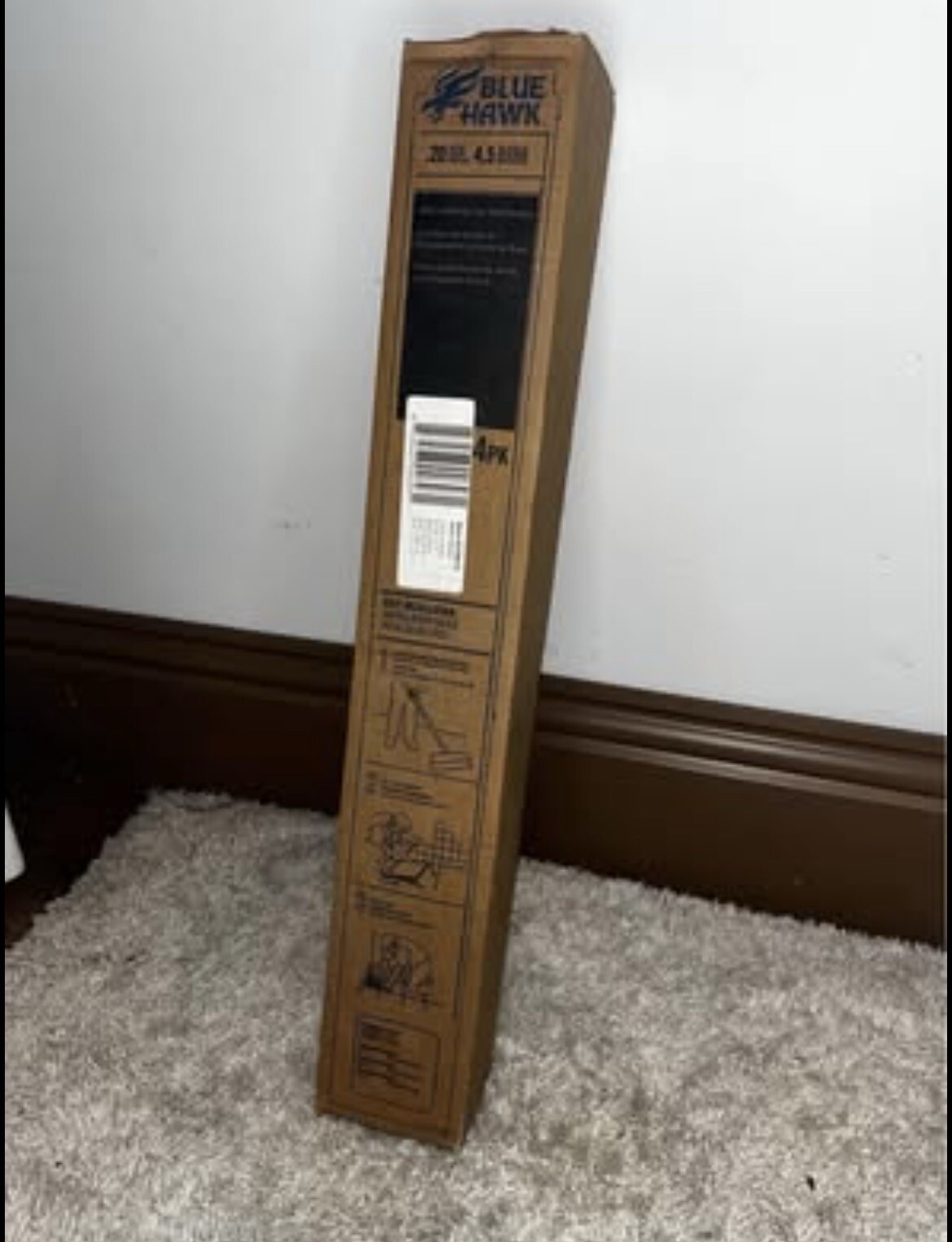 Blue Hawk 4-Pack 0.25-in x 2.5-in x 20-in PVC Plastic Tile Black 338683 ...