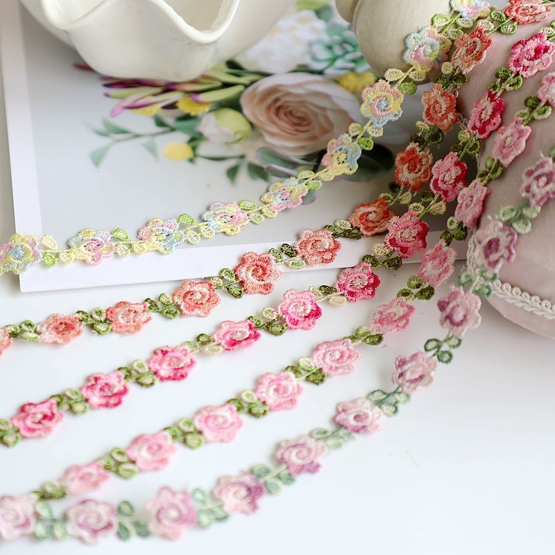 2yards 2cm Lace Trim Craft Flower Lace Fabric Floral Embroidered Lace ...