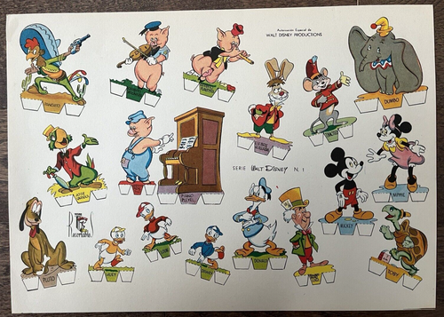 Mickey Minnie Mouse Donald Duck Pluto Dumbo Vintage Disney Cutouts ...