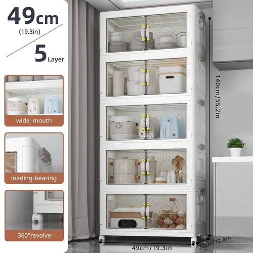 CENLEN Collapsible Storage Box 5 Layer,Large Double Open Storage-Super ...