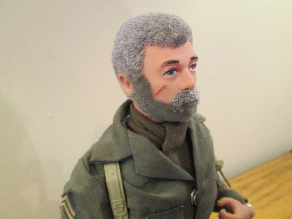 VINTAGE ACTION MAN - Action Man & US Machine Gunner and Grey Re-flock ...