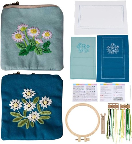 WEBEEDY 2 Sets DIY Embroidery Flower Mini Wallet Kit for Beginners... | eBay