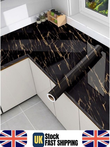 Self Adhesive Kitchen Worktop Covering Vinyl Wrap Cupboard Door Marble ...