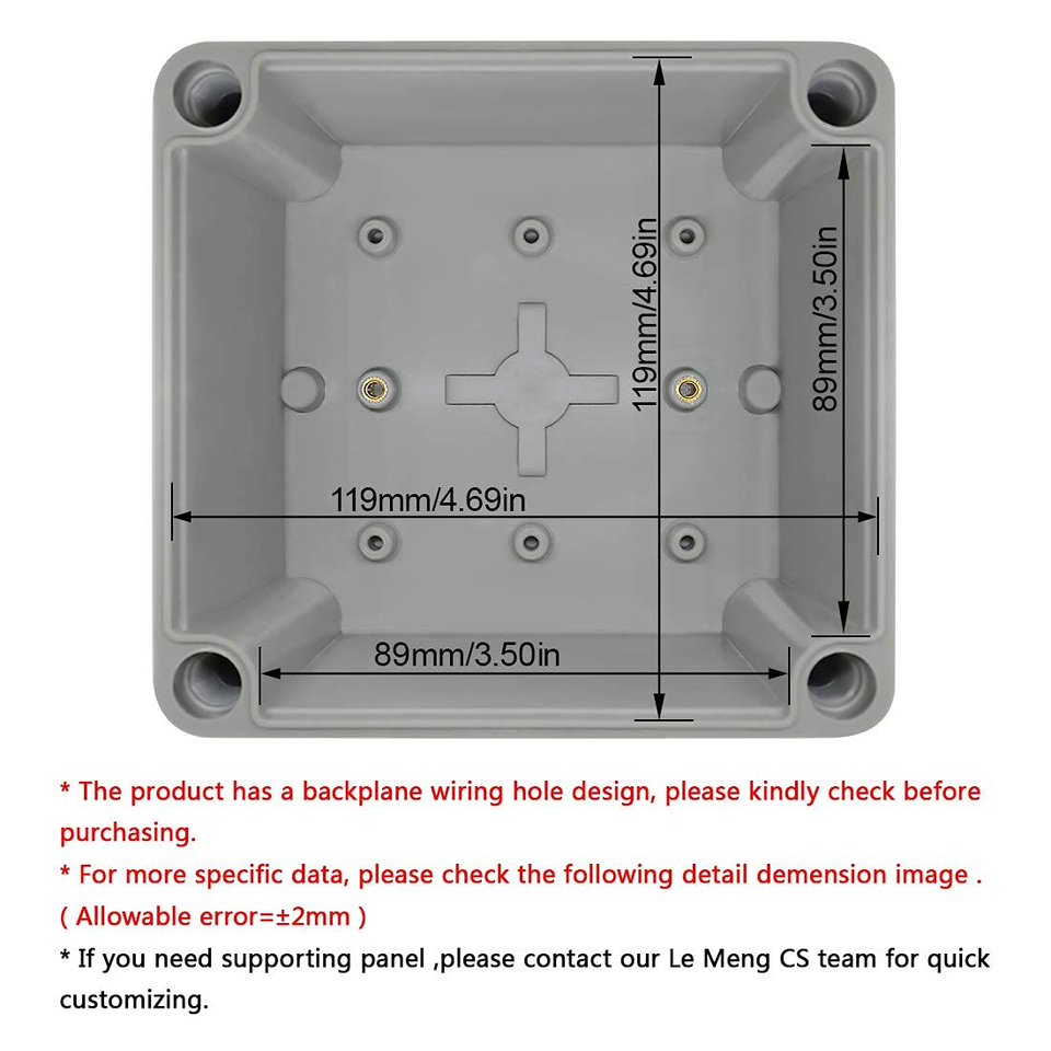 LeMotech Junction Box IP67 Waterproof Dustproof ABS Plastic Project Box ...