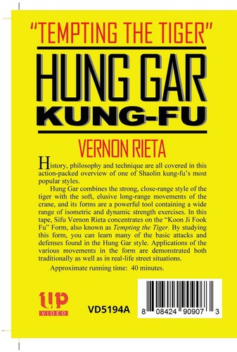 Shaolin Hung Gar Kung Fu Tempting Tiger DVD Vernon Rieta Buck Sam Kong ...