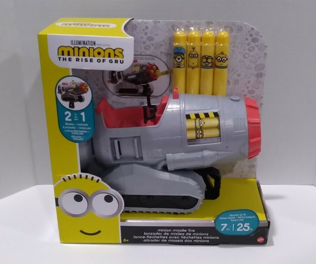 Mattel Minions The Rise of Gru Minion Missile Fire 2in1 Blaster Gun ...