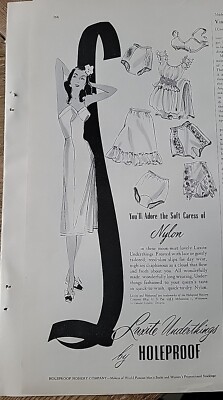 1947 Women's Holeproof Underwear Girdle Bra SLIP vintage Fashion Art ad ...