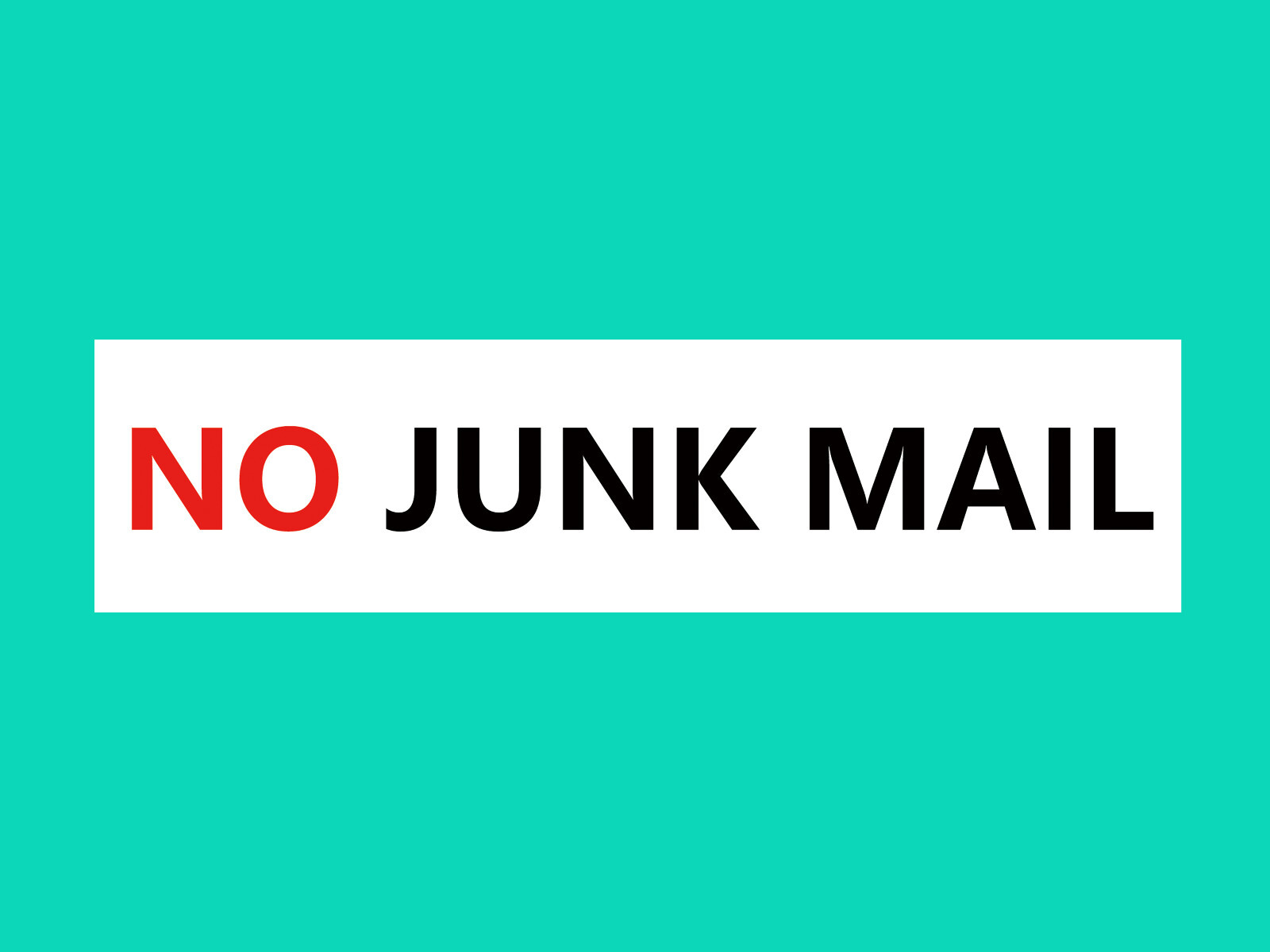 NO Junk Mail Sign Self Adhesive Plaque Decal On Letterbox Mailbox A1 | eBay